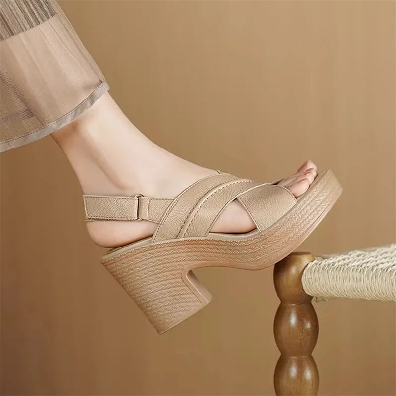 Cross Band High Heel Sandals – Chloe and Liam