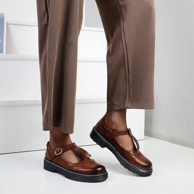 Fringe Cut Out Flower Brogue Shoes – Chloe and Liam